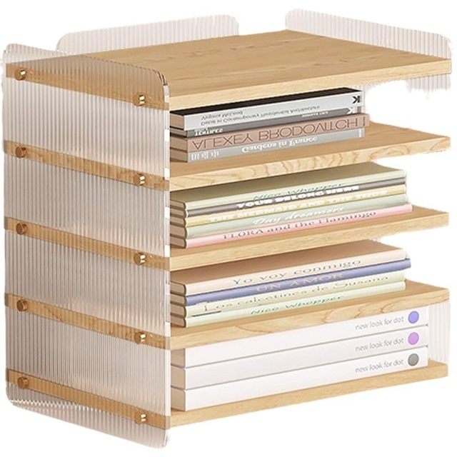 Acrylic office desk storage rack file multi-layer storage rack computer ...
