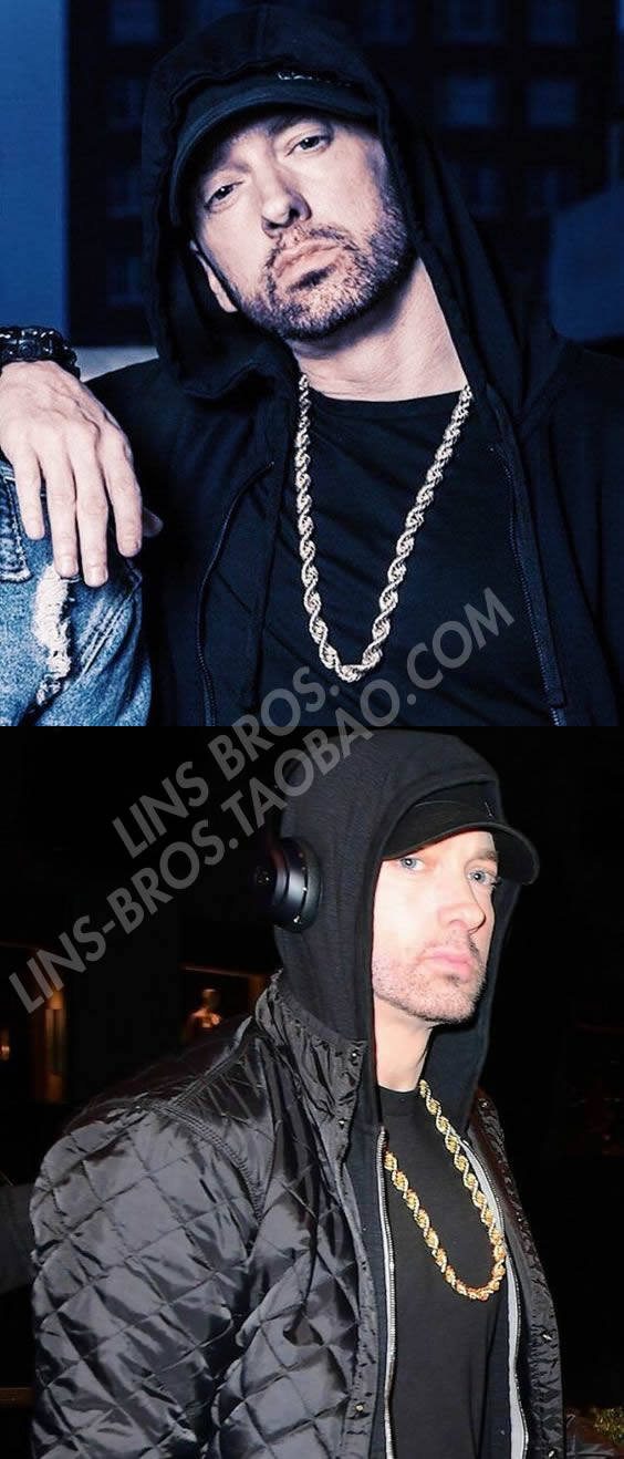 Eminem's same thick twist necklace for men and women rap Eminem hip-hop ...