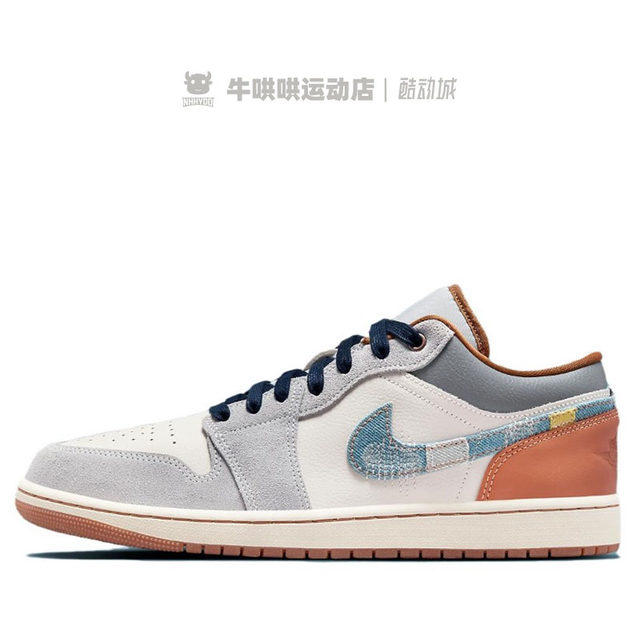 Niu coax AirJordan1LowAJ1 men's low-top white blue basketball shoes ...