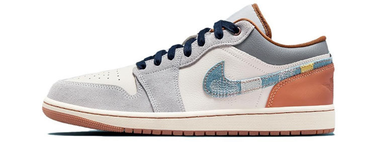 Niu coax AirJordan1LowAJ1 men's low-top white blue basketball shoes ...
