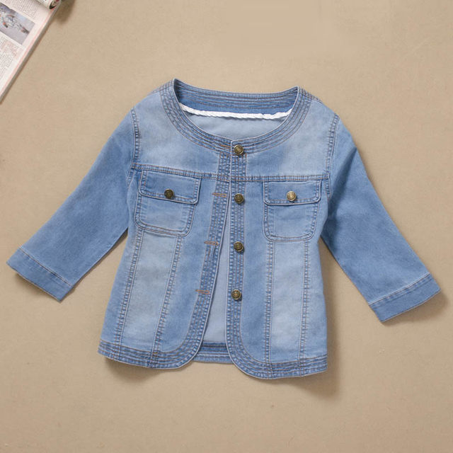 Soft denim jacket for women's summer thin short collarless light color ...