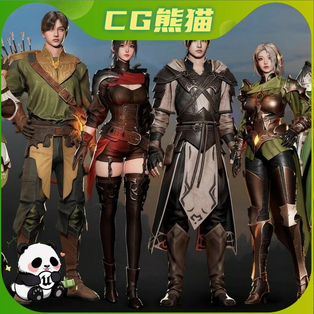 UE4 Unreal 5 MMORPG Archers - Bundle Game Archer Character Model