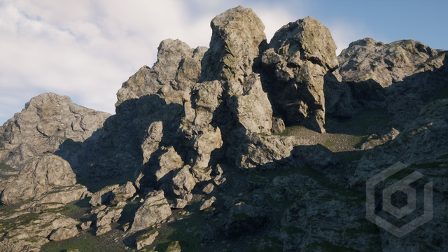 UE5 Unreal 5Rockpack016 large -sized boulder rock props model