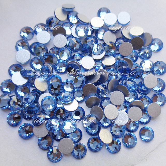 Flat bottom diamond light blue DIY rhinestone glass diamond nail art ...