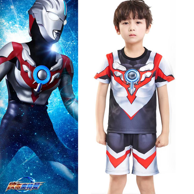 Ultraman children's clothing summer boys short-sleeved cartoon quick ...