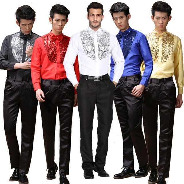 Men's sequined performance clothing, stage clothing, dance clothing ...