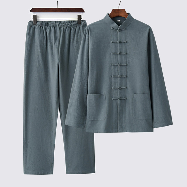 Spring and Autumn middle-aged and elderly Tang suit men's Chinese ...