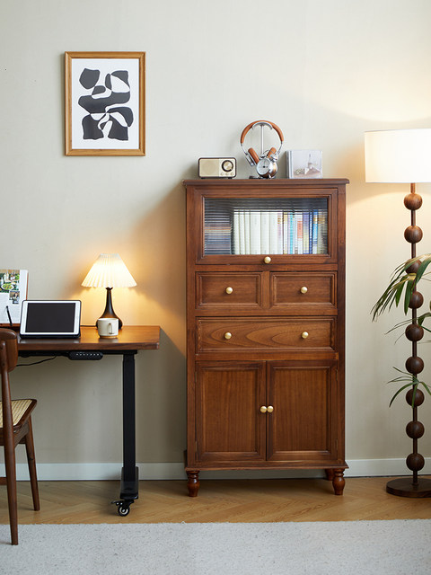 American retro solid wood bucket cabinet home bedroom multi -layer ...