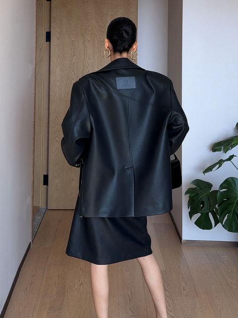 CIZZLEMORE Deconstruction system design sense flat collar opening and closing suit + double ...