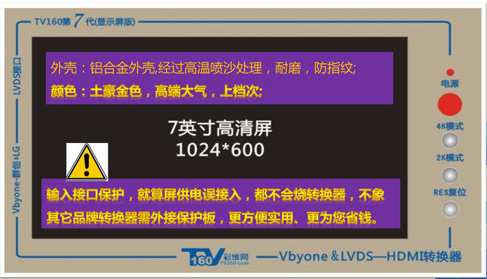 TV160 Seventh Generation Converter Motherboard Tester Vbyone/LVDS to ...