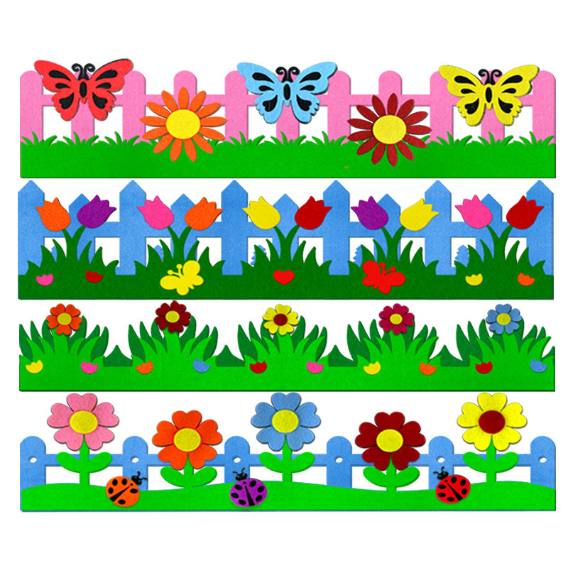 Kindergarten Grass Fence Wall Sticker Classroom Decoration Material