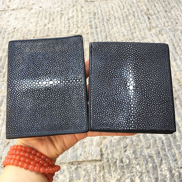 Authentic fully polished pearl fish skin wallet, men's wallet, card ...