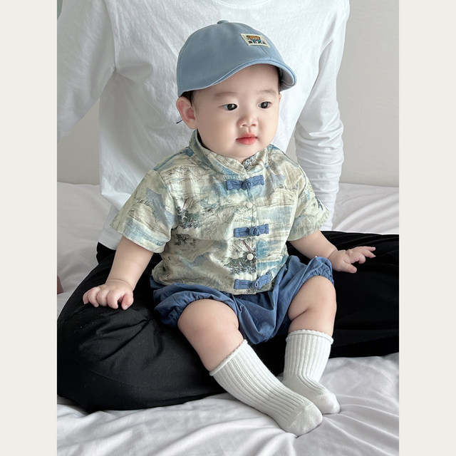 Baby clothes summer suit for boys, Chinese style Hanfu, Tang suit ...
