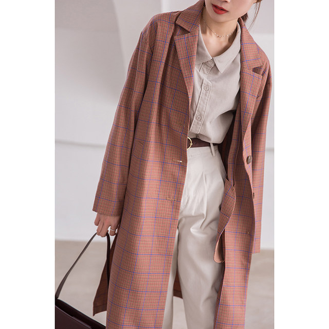 Niche! Japan imported retro British plaid thin jacket new trendy chic ...
