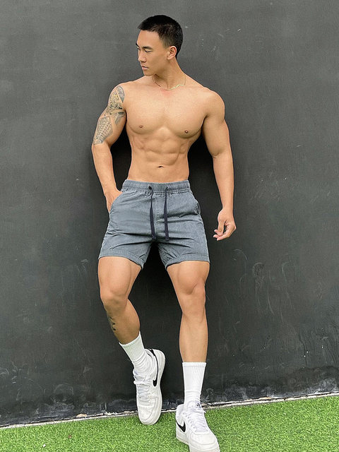 Mr. Hui's summer simple three-point shorts men's sports fitness casual ...