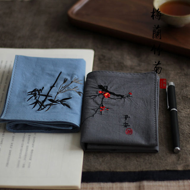 Plum orchid, bamboo and chrysanthemum Chinese style embroidered ...