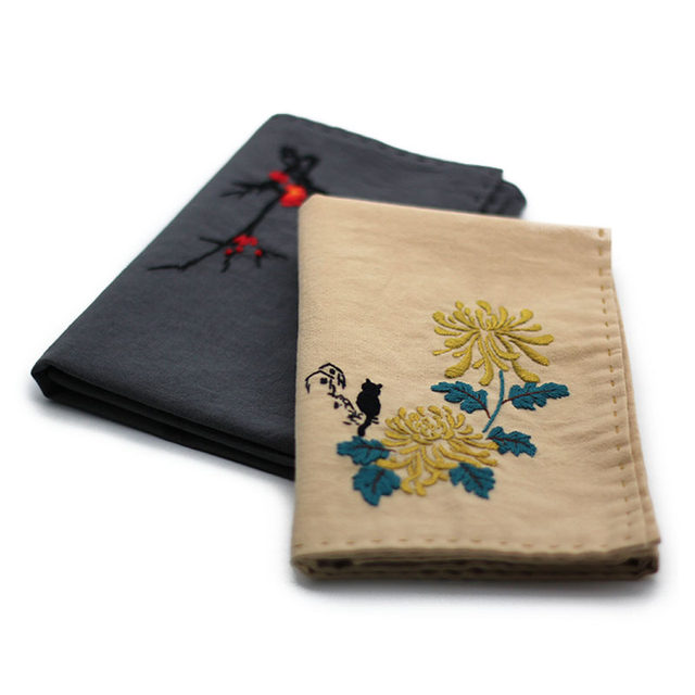 Plum orchid, bamboo and chrysanthemum Chinese style embroidered ...