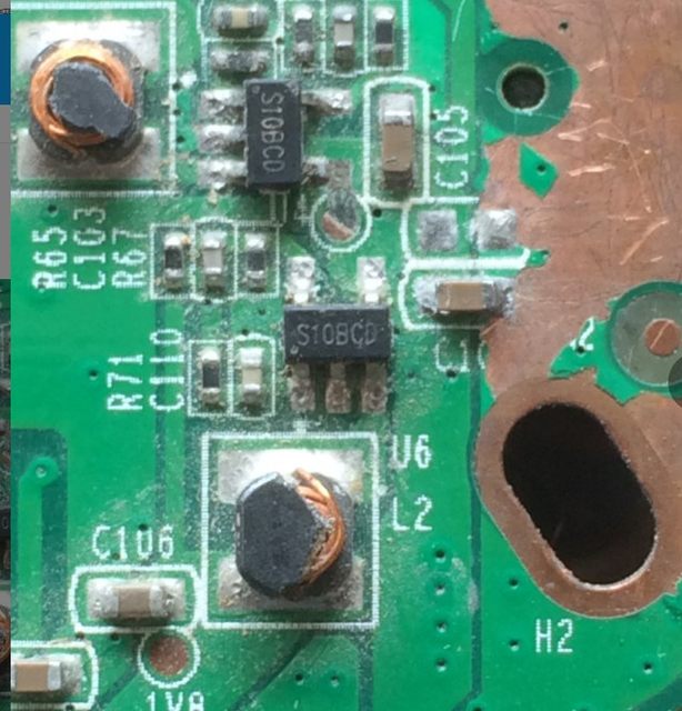 Silk-printed S10BKL S10BCC S10BCD S10BCB S10BFD S10BFF S109JA 5-pin chip