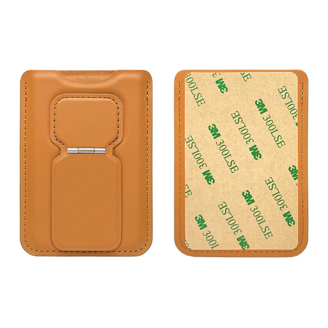 Folding magnetic mobile phone back sticker card set pu leather card ...