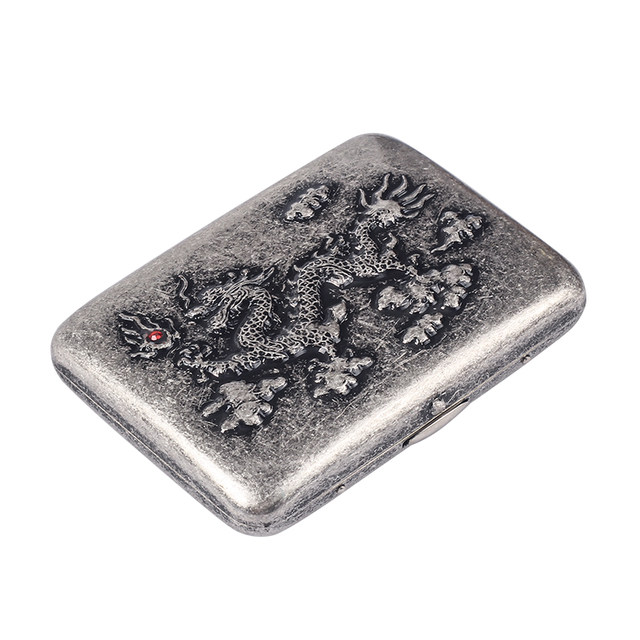 Double gun cigarette case 16 pieces portable copper retro cigarette ...