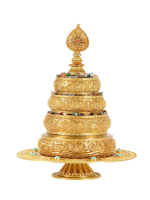 Thirty-seven mantra pans, man tea trays, Huibao copper eight auspicious ...