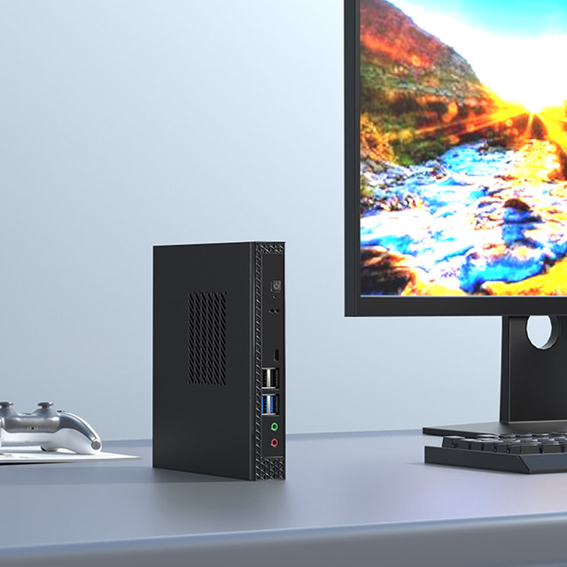 Core i3-9100T ultra-thin three-display mini host microcomputer portable ...