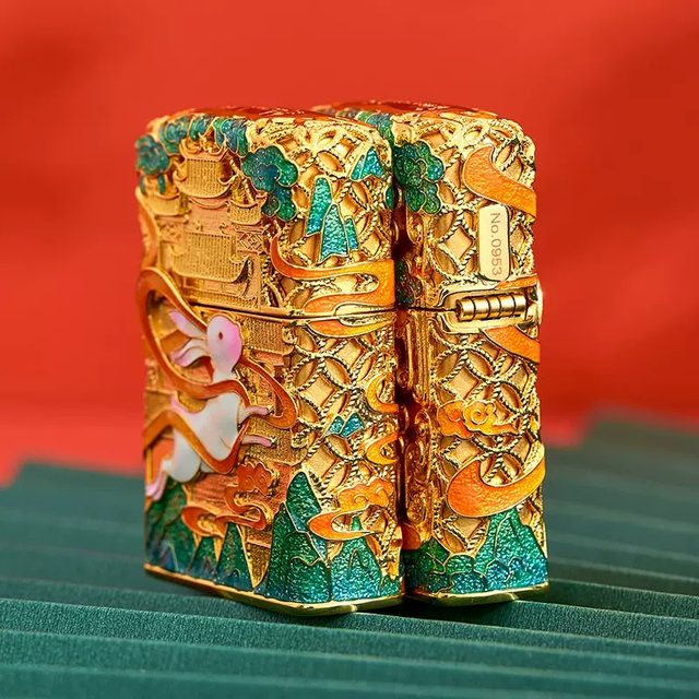 Kerosene lighter Zippo nine-tailed fox genuine windproof Zippo Jade ...