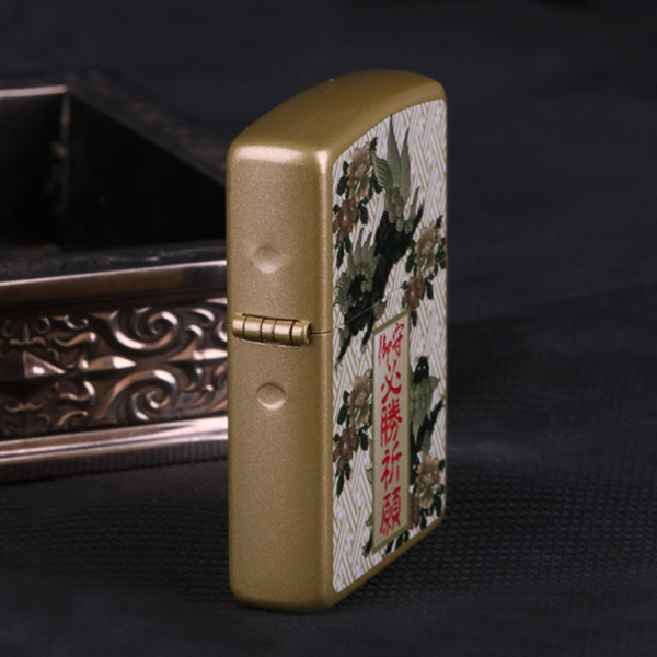 Genuine zippo kerosene lighter, classical pattern, blessing and wishing ...