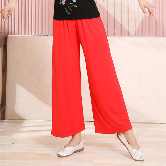 Square dance wide leg pants new model modal high waist trousers women's ...