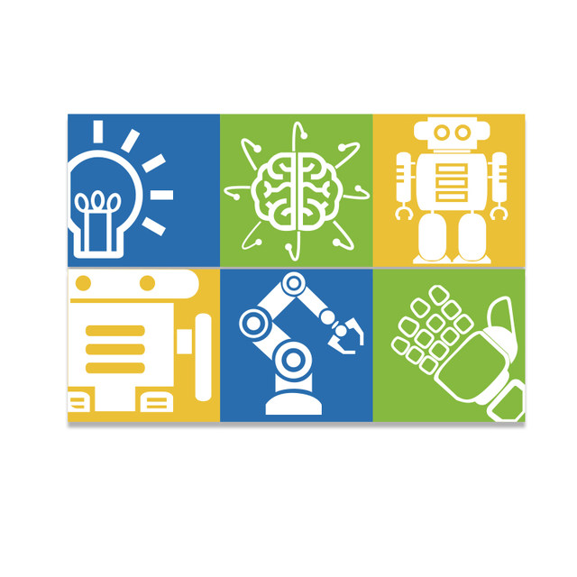 Robot programming classroom decorative wall stickers Lego layout ...