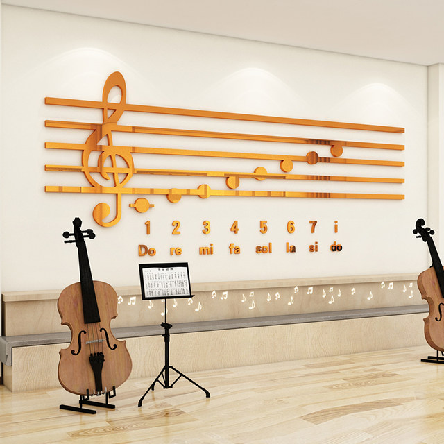 Five-line music notes, piano room, music classroom decoration, wall ...