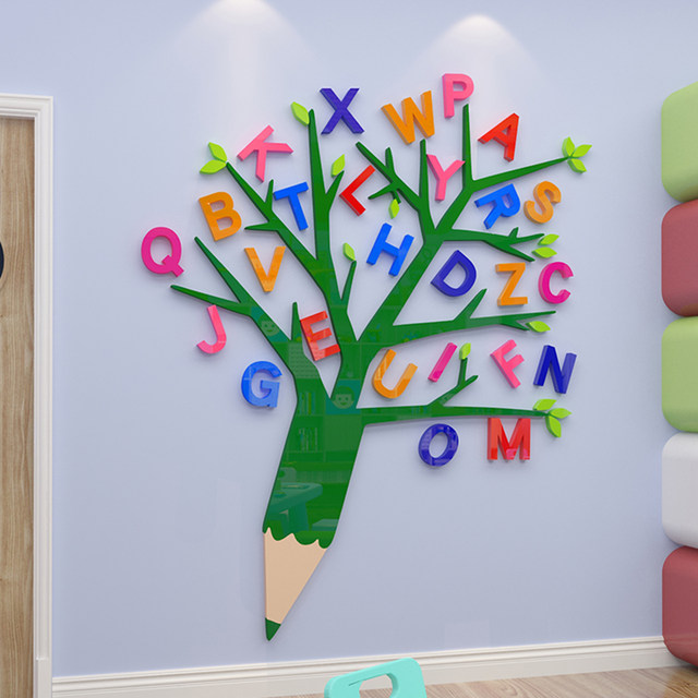 English corner classroom decoration wall stickers layout ring creation ...