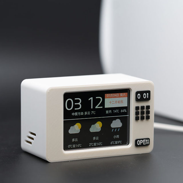 Smart desktop clock custom dial indoor temperature and humidity touch ...