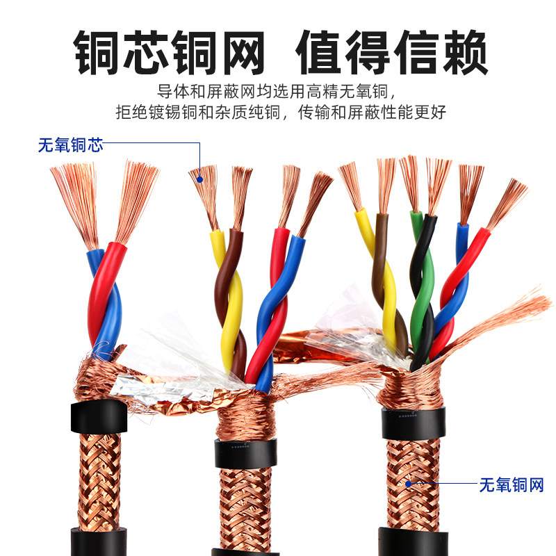 Pure Copper RVSP Twisted Pair Shielded Wire - 2/4/6/8 Core Options for ...