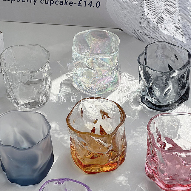 Design niche irregular glass INS wind whiskey cup coffee milk cup house ...