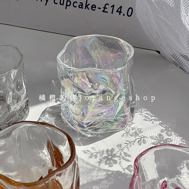 ins style glass high-end water cup whiskey cup office girl cup coffee ...