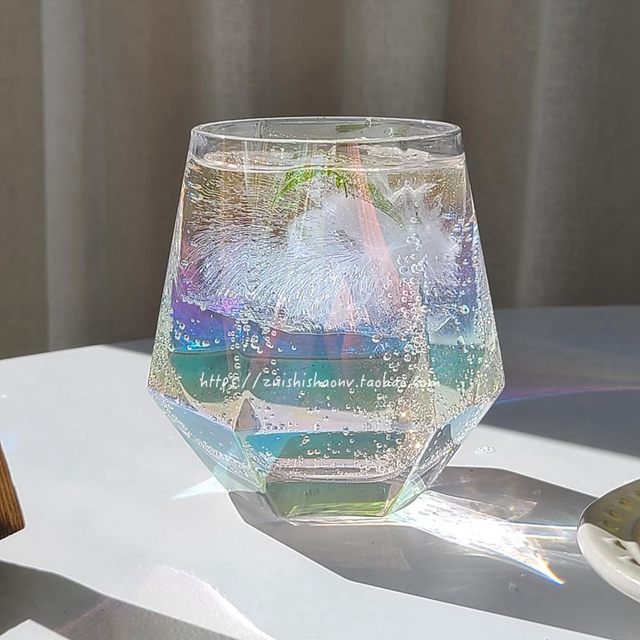 Orange*ins style six-diamond glass cup, high-looking cocktail cup, cold ...