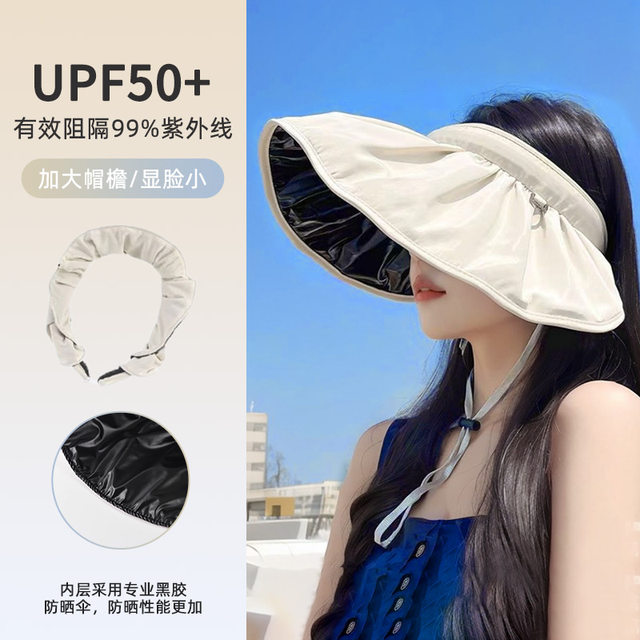 Sun protection hat women's summer anti-UV shell sun hat empty top big ...