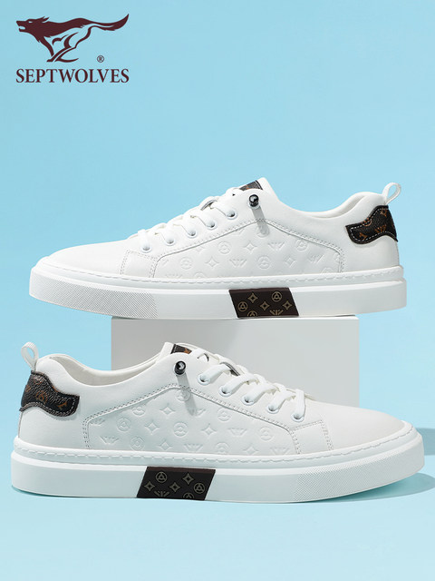Septwolves men's shoes Korean brand authentic white shoes versatile low ...