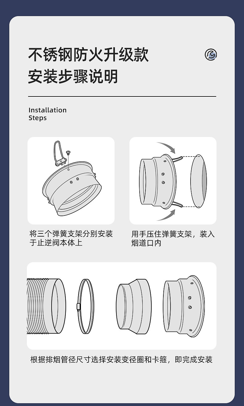 Onderzeese openbare rookgasafvoer terugslagklep afzuigkap rookafvoer ...