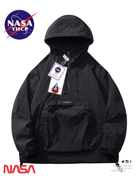 NASA co -branded couple high -level sensor jacket hooded casual sleeve ...