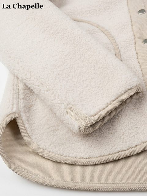 La Chapelle Korean version of the loose lamb hair outer set female 2024 ...