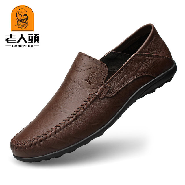 Old man's head spring new first-layer cowhide casual leather shoes for ...