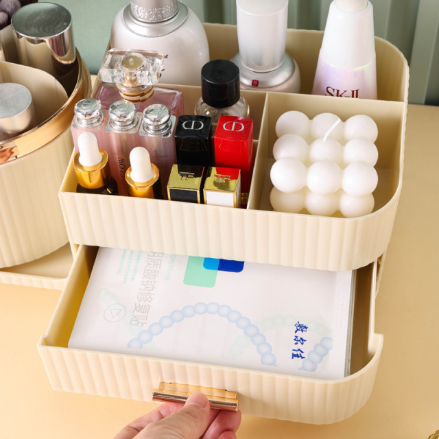 Cosmetics storage box desktop drawer-type facial mask lipstick ...