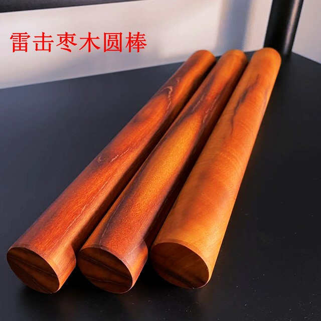 Lightning strike jujube round stick 33 long 3.3 thick natural lightning ...