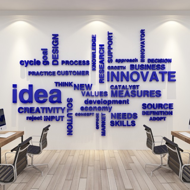 Office wall decoration atmosphere layout Corporate culture motivational ...