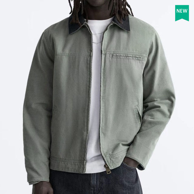 Autumn and winter new men's Maillard texture jacket ZA1538452707 men's quilted work jacket