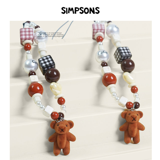 simpsons original bead chain bear mobile phone chain mobile phone case ...