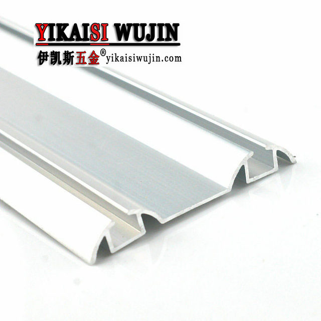 Thickened slot-free sliding door double-door track widening guide rail ...