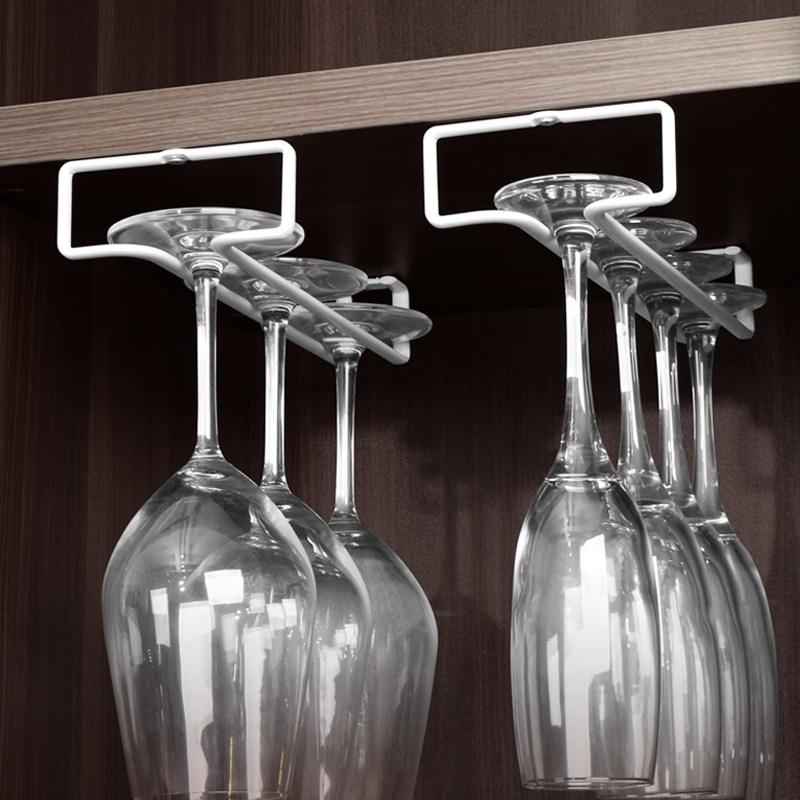 Wine Cabinet Wine Glass Rack Hanging Upside Down Bar Counter Single Row ...